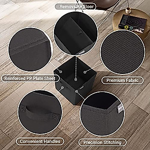STORAGE MANIAC Storage Cubes, 11 Inch Collapsible Storage Bins with Handles, 6 Pack Fabric Foldable Bins for Organization, Durable Storage Bins for Closet, Shelves, Offices, Toys, Black