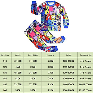 Trodier Boys' Pajama Set Super Soft Blue Stripes Sleep-Wear 4T-14 Kids Long-Sleeved Top and Pants Blue 5-6 Years