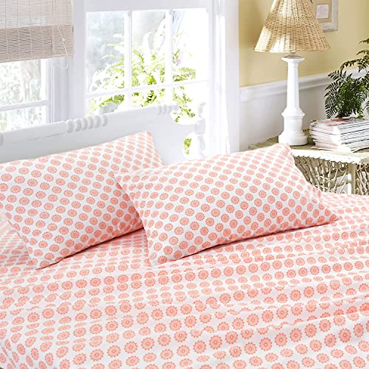 EnvioHome 100% Cotton Twin XL Sheets – 144 TC Percale Breathable & Cooling Flat Sheet & Upto 16 inch Deep Fitted Sheet with Standard Pillowcases Bed Sheet Set