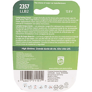 Philips automotive lighting 2357 LongerLife Miniature Bulb, 2 Pack (2357LLB2)