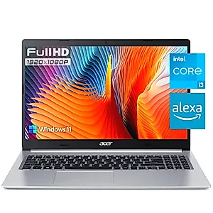 acer 2023 Newest Aspire 5 Slim Essential Laptop, 15.6" Full HD IPS Display, 8GB RAM, 512GB SSD, Intel Dual-Core i3 Processor Up to 4.1 GHz, HDMI, Windows 11 S