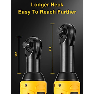 VTEK 3/8" Extended Cordless Ratchet Wrench 16.8V Electric Ratchet Wrench,40 Ft-lbs 400RPM Power Ratchet Wrench