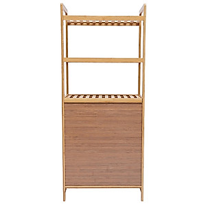 Laundry Basket Bamboo Bathroom Cabinet, Laundry Basket Tilted Out Linen Basket Bamboo Freestanding Laundry Basket, 4-Tier Shower Shower Rack, Bathroom Living Room Bedroom Storage Laundry Rack