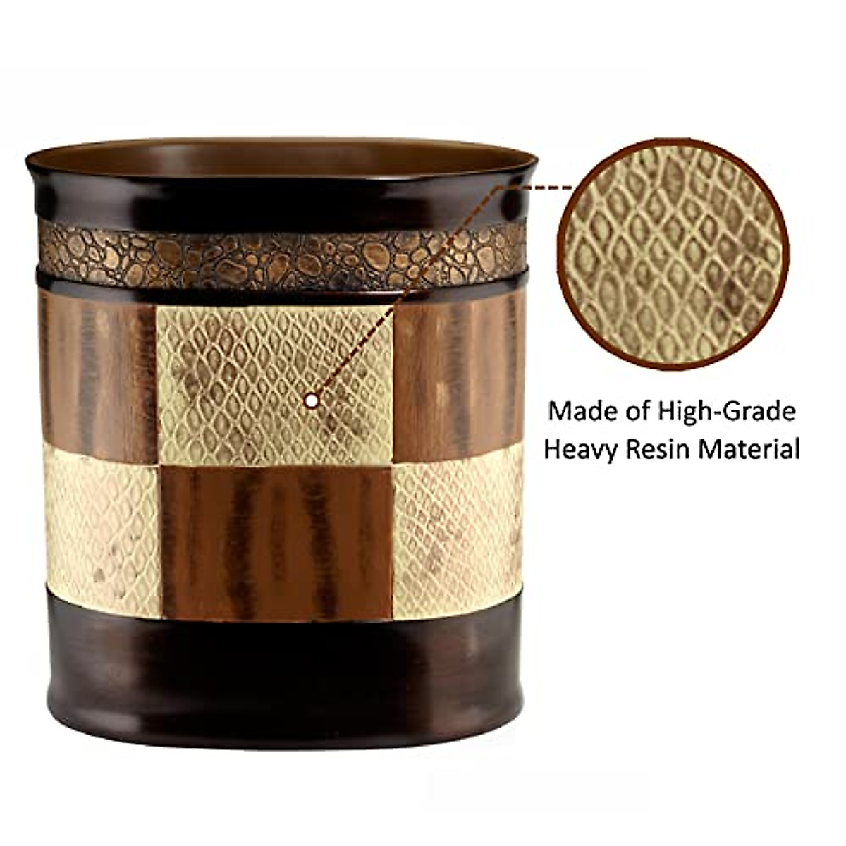 Zahari Home Zambia Stylish Waste Basket Modern Classic Luxury Decor Animal Print Western Design Trash Can