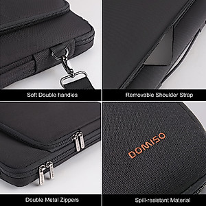DOMISO 15.6 Inch Laptop Bag Cover Waterproof Notebook Shockproof Sleeve Case Shoulder Bag Protective Cover for 15.6" HP 15/ThinkPad E575/Dell/Lenovo IdeaPad S510/Dell XPS 15,Black