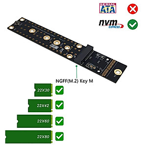 Sintech M.2 NVME Extender,NGFF M-Key PCIe SSD Extention Card with Anti-electromagnetic Cable 20CMS