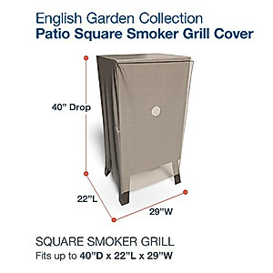 English Garden Square Smoker Grill Cover, Heavy Duty and Waterproof Grill Covers