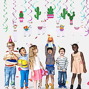30 Pcs Llama Cactus Hanging Swirl Decorations Whole Llama Fun Llama Fiesta Baby Shower or Birthday Party Hanging Decor For Party Decoration Swirls