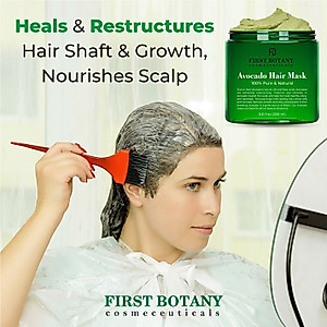 First Botany, Avocado Shea Nourishing Hair Mask - Restorative Deep Conditioning Hair Mask for Dry Damaged Hair and growth, Hair moisturizer & Conditioner, Sulfate Free hair treatment & hair care