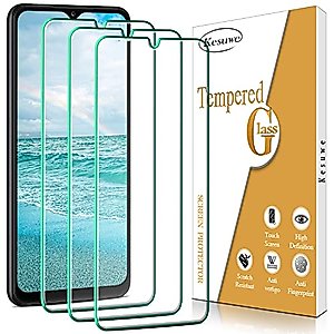 Kesuwe [3-Pack] Screen Protector for Samsung Galaxy A12 Tempered Glass, 9H Hardness, Anti Scratch, Bubble Free, Easy to Install, Case Friendly