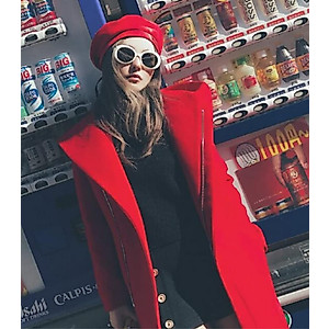 EHH - Women's Round Retro Oval Sunglasses Color Tint or Smoke Lenses Clout Goggles, White, Black, Large