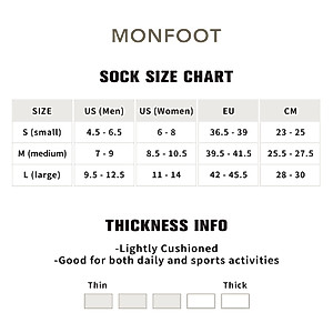 MONFOOT Women's and Men's 5 Pairs Pickleball Tennis Running Athletic Cushion Socks Black Small, multipack