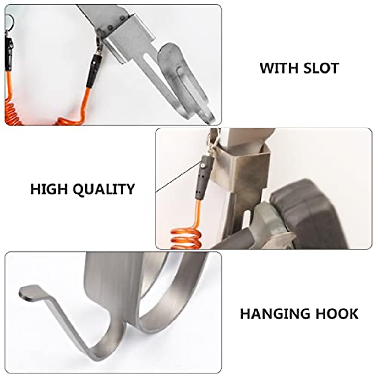 Gadpiparty Waist Tool Rack Waist Hanging Rack Utility Pouch Garage Tool Hooks Hangers Waist Tool Bag Tool Carrying Rack Electric Mounting Pole Garage Hooks Heavy Duty Stainless Steel Silver