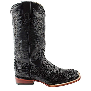 Ferrini Mens Hornback Embroidered Square Toe Dress Boots Mid Calf - Black - Size 10.5 D