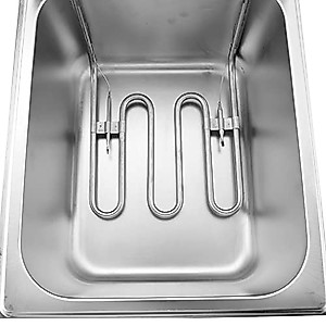 Deep Fryer Electric Commercial Fryer Large 10.57QT with Baskets and Lids, Temperature Limiter and 6.34QT Thicken Stainless Steel Dual Tank for Commercial and Home Use