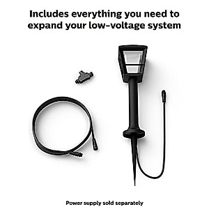 Philips Hue Econic White & Color Ambiance Outdoor Smart Pathway Light Base Kit + Light Extension + Smart Hub