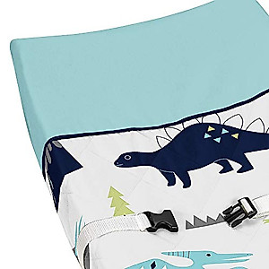 Blue and Green Modern Dinosaur Girls Boys Baby Changing Pad Cover