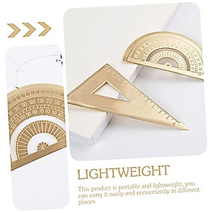 Operitacx 2 Sets Triangular Ruler Math Triangle Ruler Measuring Ruler Metal Triangular Ruler Clear Ruler Ruler Metal Protractor Metal Triangle Ruler Practical Protractor Scale