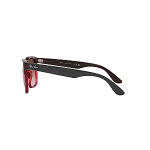 Ray-Ban RB4487 Steve Square Sunglasses, Green on Transparent Red/Brown Gradient, 54 mm
