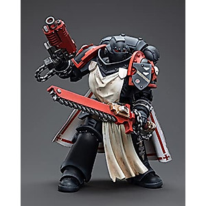 Pipigirl JoyToy × Warhammer 40K Genuine License 1/18 Soldier, Black Templars Primaris Sword Brethren, 4inch Army Military Extreme Warrior Models Action Figures Kits (Harmund)