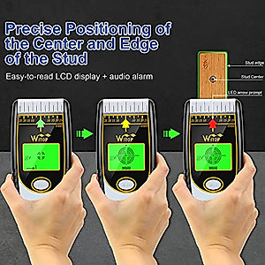 Magnetic Stud Finder WITOP 7 in 1 Multifunctional Electronic Wall Scanner for Wood Beam Center Bracket Metal and AC Wire Line Detector with Battery and HD LCD Display Detection Stud Sensor