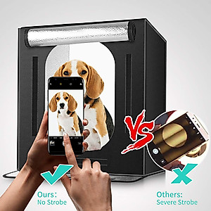 FOSITAN Photo Box, 24''x24''x24'' Portable Photo Studio Professional Light Box 126 LED Brightness Dimmable Shooting Tent with 8 Backdrops for Product Advertising Like Jewellery, Food, Bags, Shoes