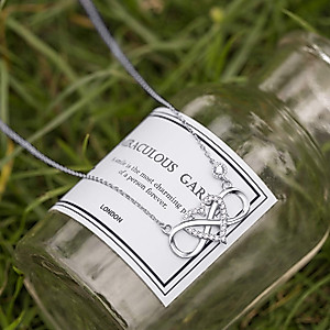 BlingGem Necklace for Women White Gold-Plated 925 Sterling Silver Cubic Zirconia Infinity Heart Pendant Anniversary Birthday Gift for Women Wife Mom