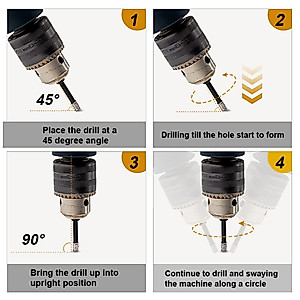 SHDIATOOL Dry Diamond Drill Bits 1/4" for Porcelain Tiles Ceramic Porcelain Marble Granite Dia 6mm 2pcs