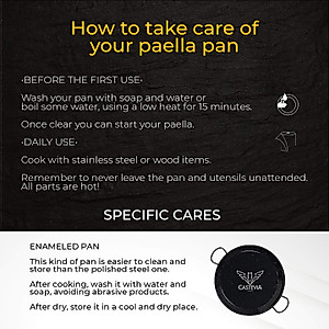 Castevia 16.5-Inch Enameled Steel Paella Pan, 42cm / 10 servings