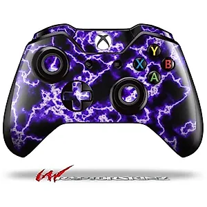 WraptorSkinz Decal Style Vinyl Skin Wrap compatible with XBOX One Original Wireless Controller Electrify Purple - (CONTROLLER NOT INCLUDED)