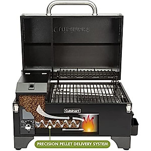 Cuisinart CPG-256 Portable Wood Pellet Grill and Smoker, Black and Dark Gray