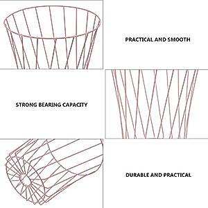 Cabilock Entryway Decor Metal Waste Container Iron Wire Umbrella Storage Holder Stand Kitchen Trash Waste Can Round Trash Bin for Office Room Bathroom Living Room Home Office Decor