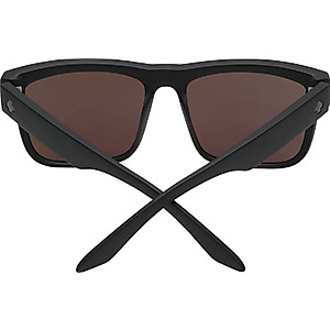 Spy Optic Discord Polarized Square Sunglasses, Matte Black/Happy Bronze Polar & Green Spectra, 57 mm