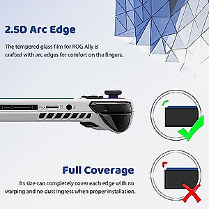 Screen Protector for Rog Ally DOBEWINGDELOU Tempered Glass Screen Protector for ROG Ally 2023 Gaming Handheld 9H Hardness Fully Covered Ultra HD Anti-Fingerprint Bubble Free Tempered Glass Film 3 Pack