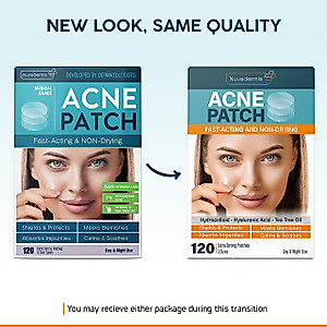 NUVADERMIS Acne Pimple Patches - Dark Spot, Blemish, Zit Treatment - 54% Hydrocolloid Dot Stickers - Hyaluronic Acid, Salicylic Acid, Vitamin A, Tea Tree Oil - FSA HSA Approved Products - 120 Pack