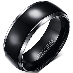 His and Hers Wedding Rings Set Sterling Silver Titanium Matching Bands for Him and Her 6/9