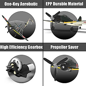 Fremego RC Plane VOLANTEX A6M Zero Fighter 2.4G 4CH Romote Control Airplane with 6-Axis Gyro Stabilizer Aerobatic 2 Batteries