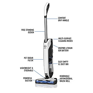 Hoover ONEPWR Evolve Pet Cordless Small Upright Vacuum Cleaner, Lightweight Stick Vac, For Carpet and Hard Floor, BH53420V, White