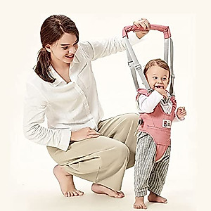 Baby Walking Harness,Hand-held Baby Walker Toddler Walking Assistant Helper Kid Safe Walking Protective Belt,Child Harnesses Learning Assistant Belt for Baby 6-36 Months Pink