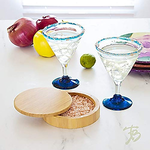 Totally Bamboo Barkeeper's Salt Box, Margarita Salt Rimmer for Cocktail Drinks, Home Bar Accessory with Magnetic Swivel Lid