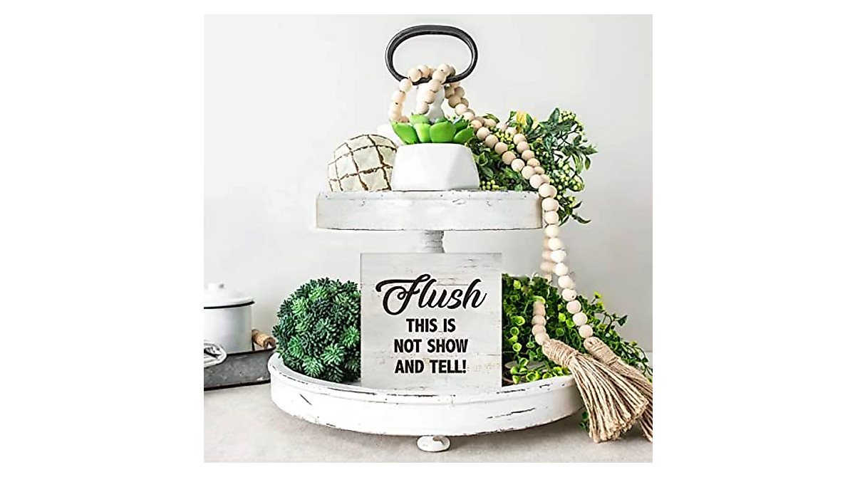 Rustic Bathroom Box Sign - Please Flush & Decorate