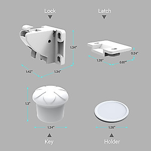 Heart of Tafiti Magnetic Cabinet Locks (6-Packs 1 Key), Baby Proofing Drawer Lock, Multi-Purpose Cupboard Drawers Latches, Safe & Easy Install, Strong Adhesive, No Screws or Tools Needed.