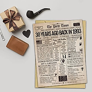 Jumbo 30th Birthday Card for Daughter Son, Big Back in 1993 Birthday Card for Him Her, Birthday Gift for 30 Year Old Men Women