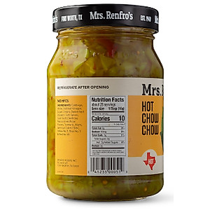 Mrs. Renfro's Hot Chow Chow | No HFCS, 16-oz Jar (Pack of 4)