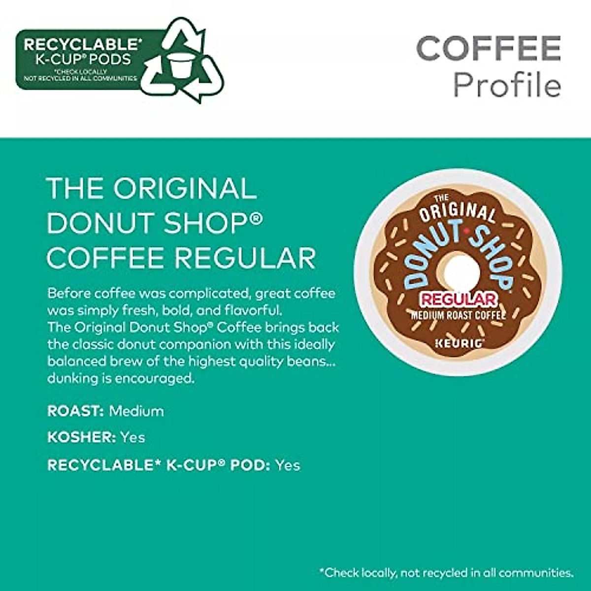 The Original Donut Shop Regular Keurig K-Cup Pack, (100 K-Cups)