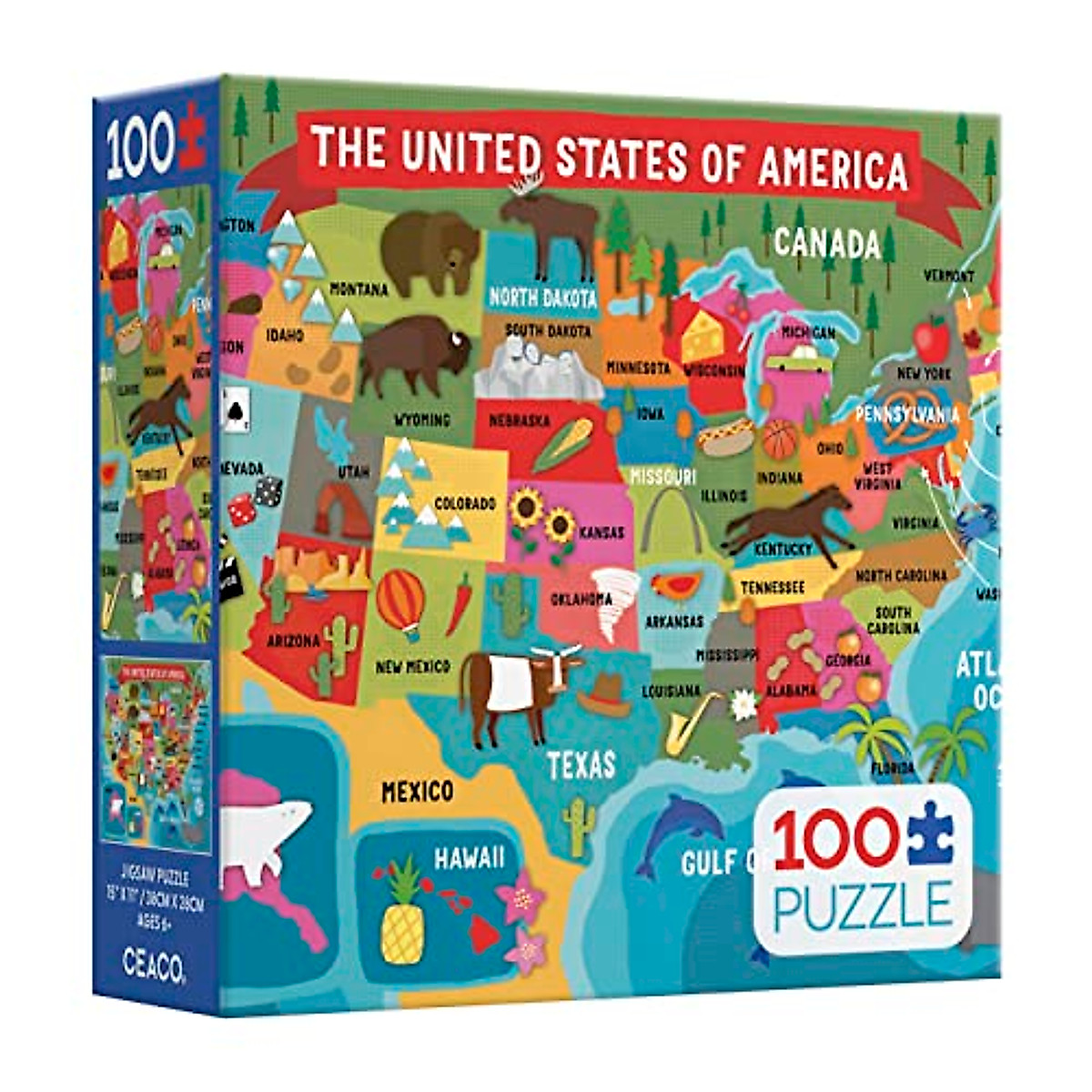 Ceaco - USA Map - 100 Piece Jigsaw Puzzle