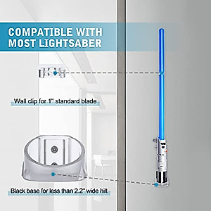 Lenink 2 Pack Clear Lightsaber Wall Mount, Lightsaber Holder Rack Compatible with Galaxy’s Edge Lightsabers, Darth Revan Lightsaber, Darth Vader Sabers and Most Lightsaber