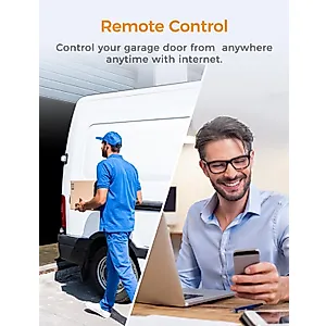 Smart Wi-Fi Garage Door Opener, Compatible with Apple HomeKit, Siri, Alexa & Google Assistant, Carplay, App Remote Control, Only Support 2.4GHz Networks