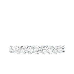 Rosec Jewels Certified Moissanite Eternity Ring, D Color VS1 Clarity, Moissanite Full Eternity Band for Women - Ready To Gift, 14K White Gold, Size:US 8.50
