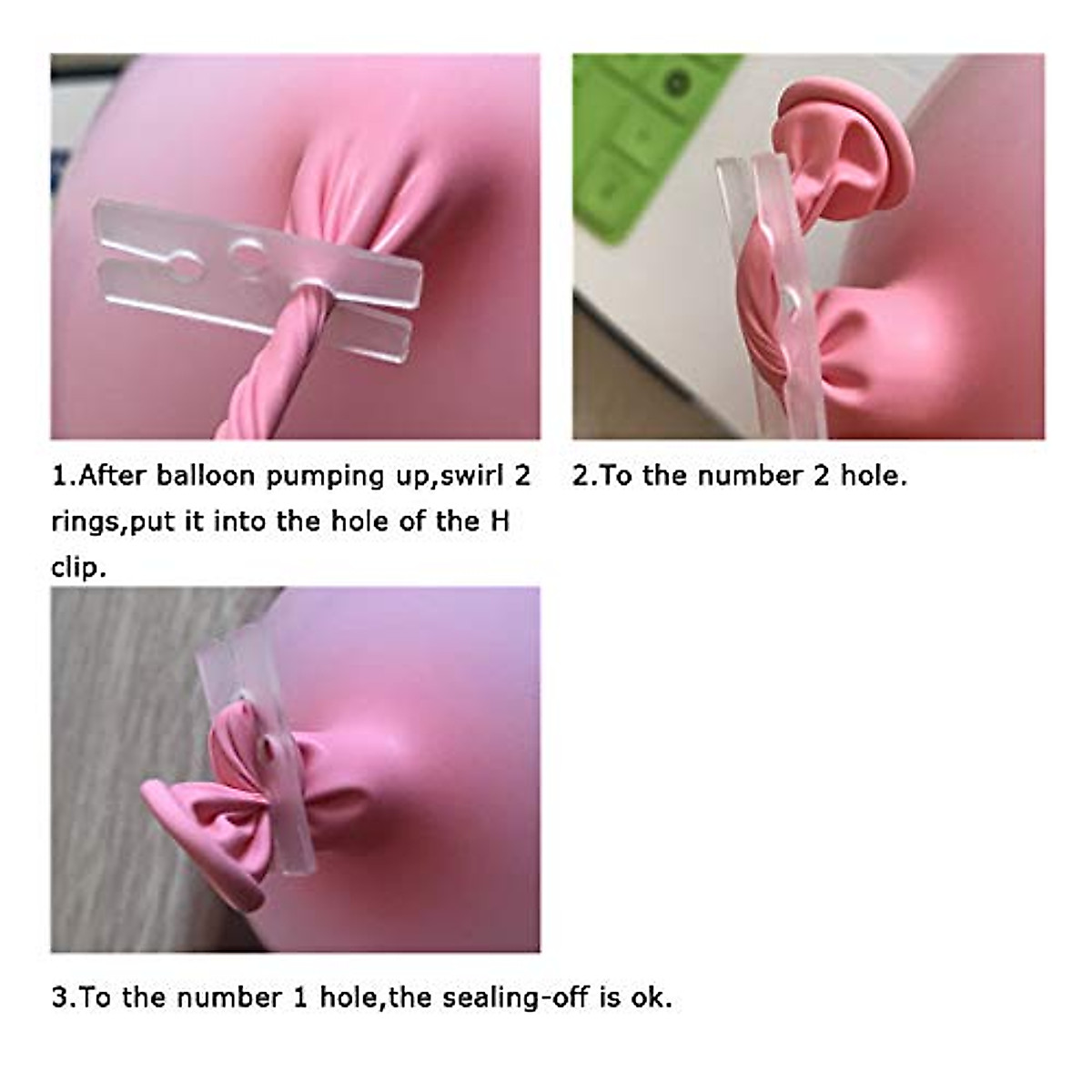 iFlyMars 101 Pieces of Clear Plastic H Shape Balloon Clips Tie for Sealing,Wedding Party Christmas Birthday Decoration